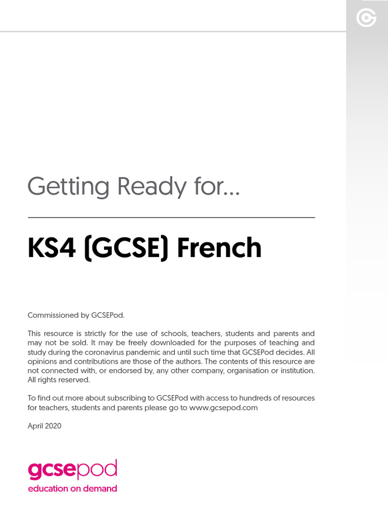 GCSE French Learning Activities Guide | PDF | Verb | Grammatical Tense