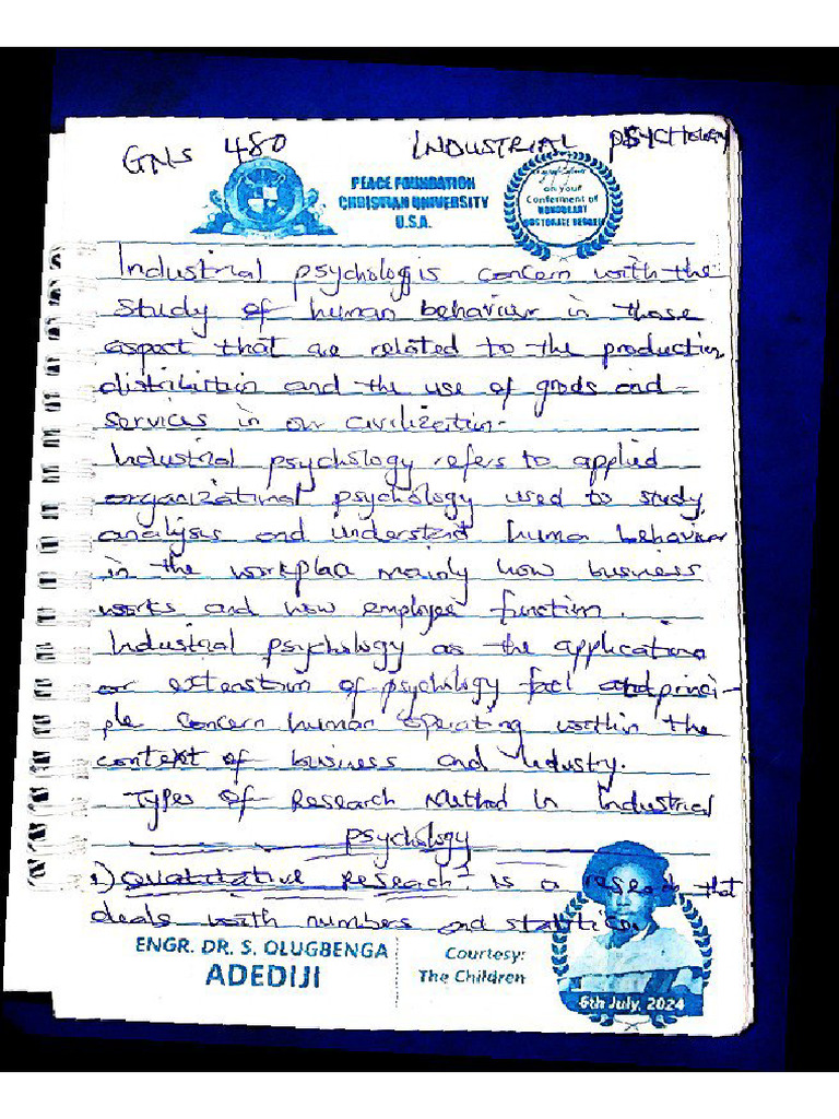 Industrial Psychology Note | PDF