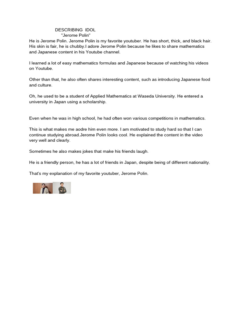 Describing Idol | PDF