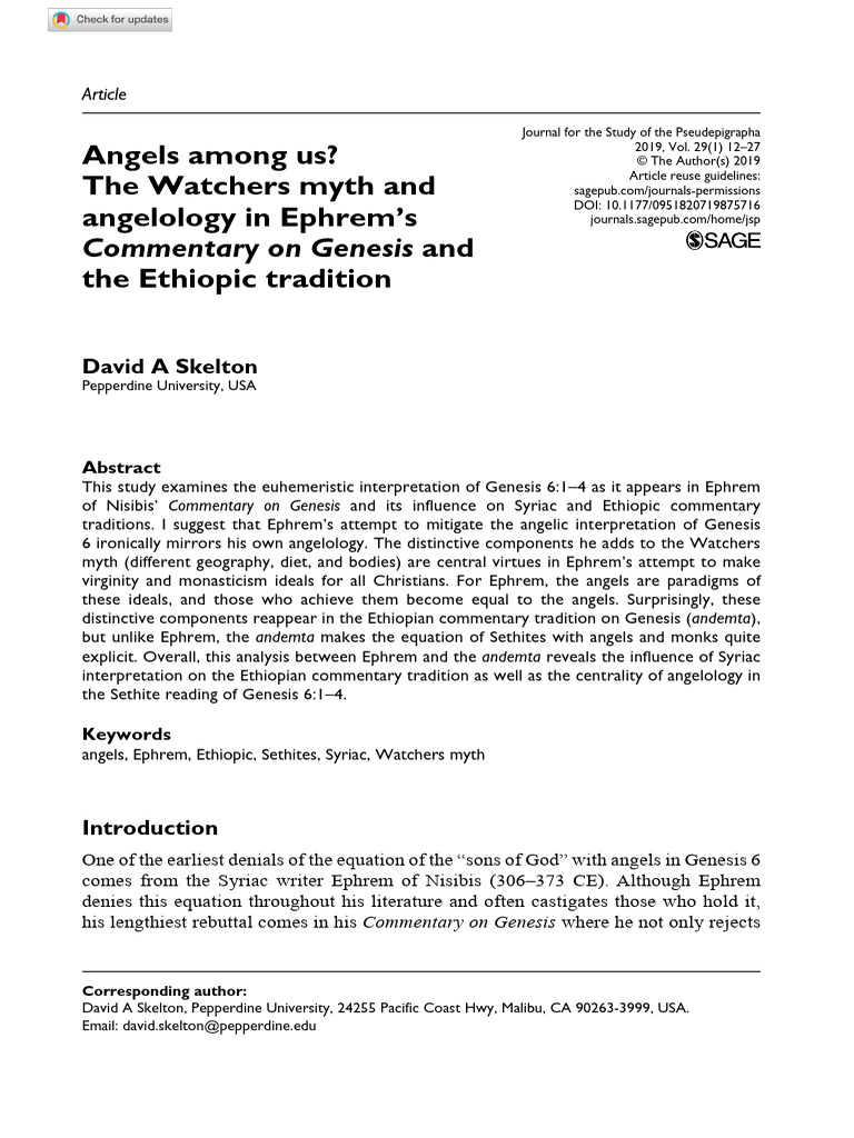 Skelton 2019 Angels Among Us The Watchers Myth and Angelology in Ephrem ...