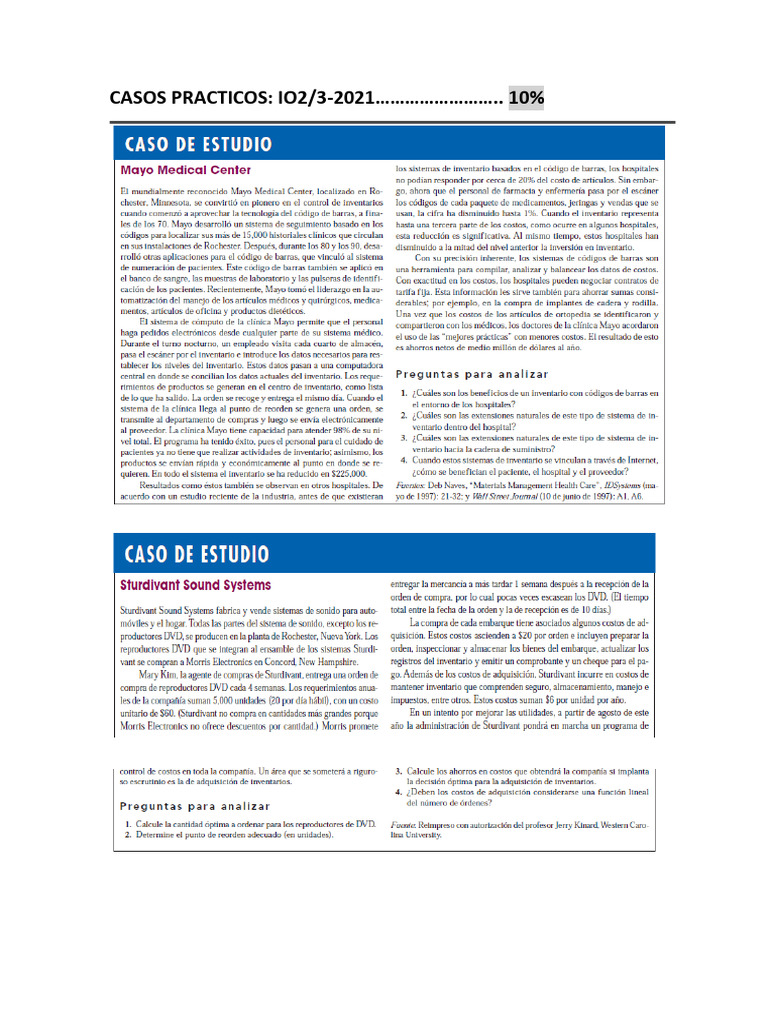 CASOS PRACTICOS | PDF