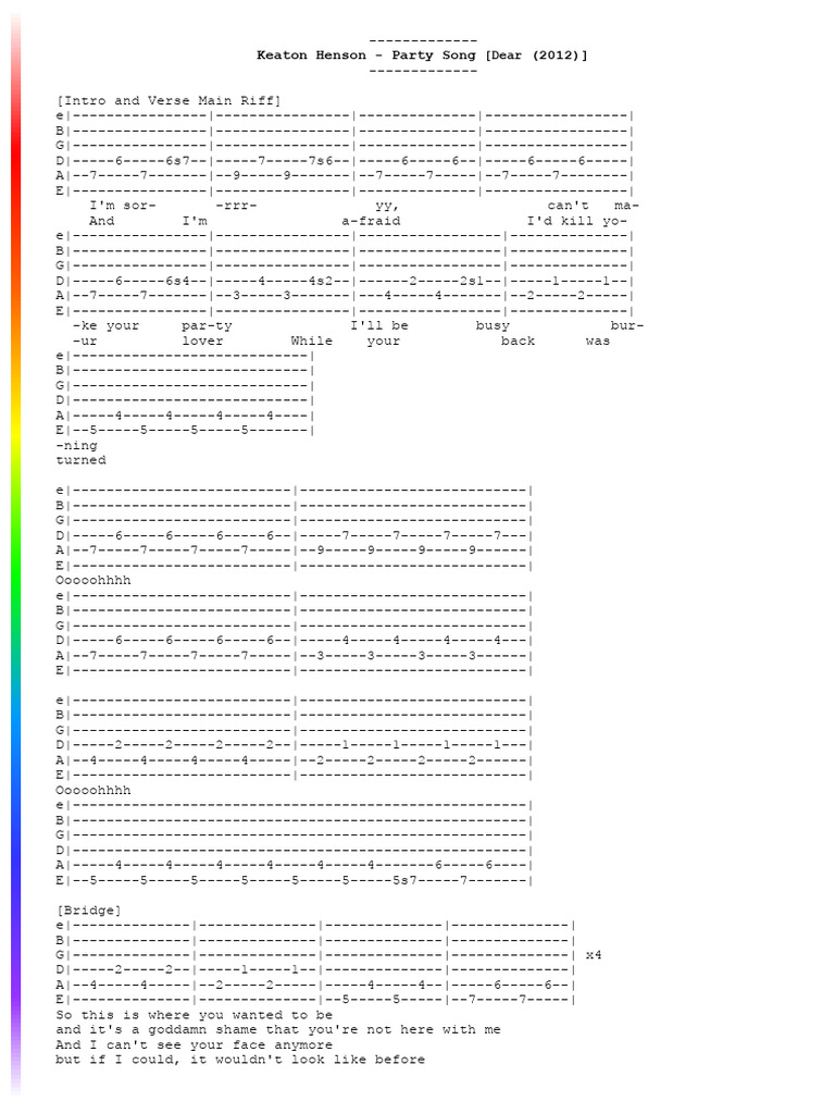 Keaton Henson - Party Song | PDF