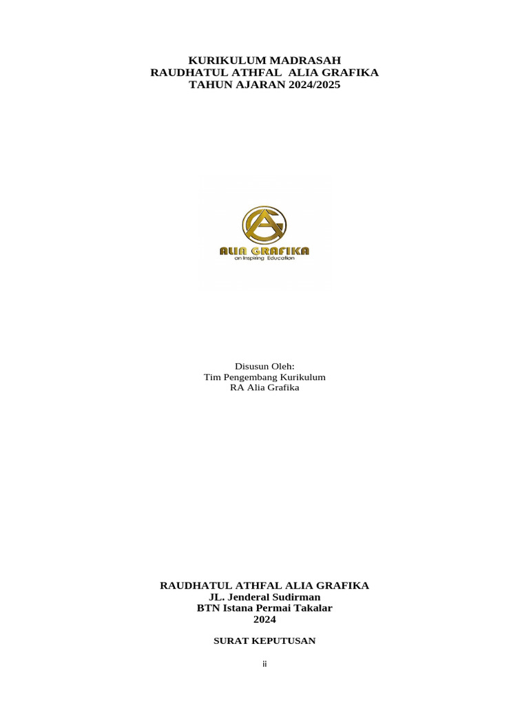 Kurikulum Madrasah Ra Fix | PDF