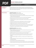 Sharda's Teaching Resume Summary | PDF