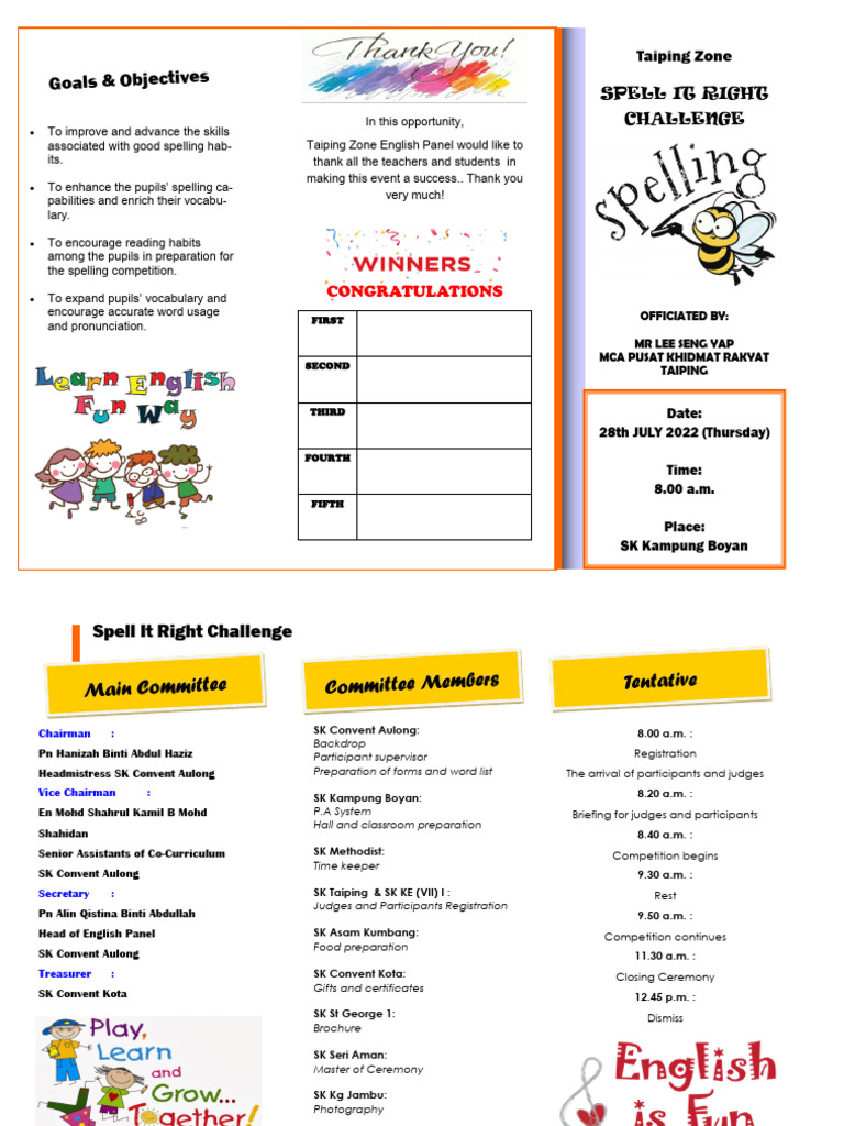 Spell It Right Challenge Brochure 2022 | PDF