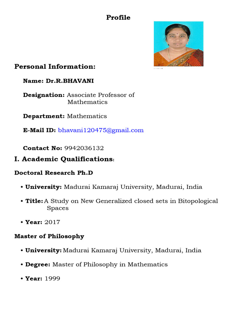DR R Bhavani | PDF