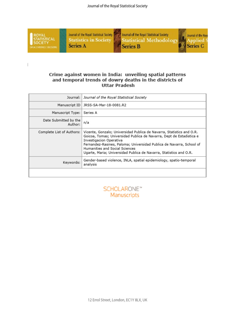 Crime Against Women in India: Unveiling Spatial Patterns and Temporal ...