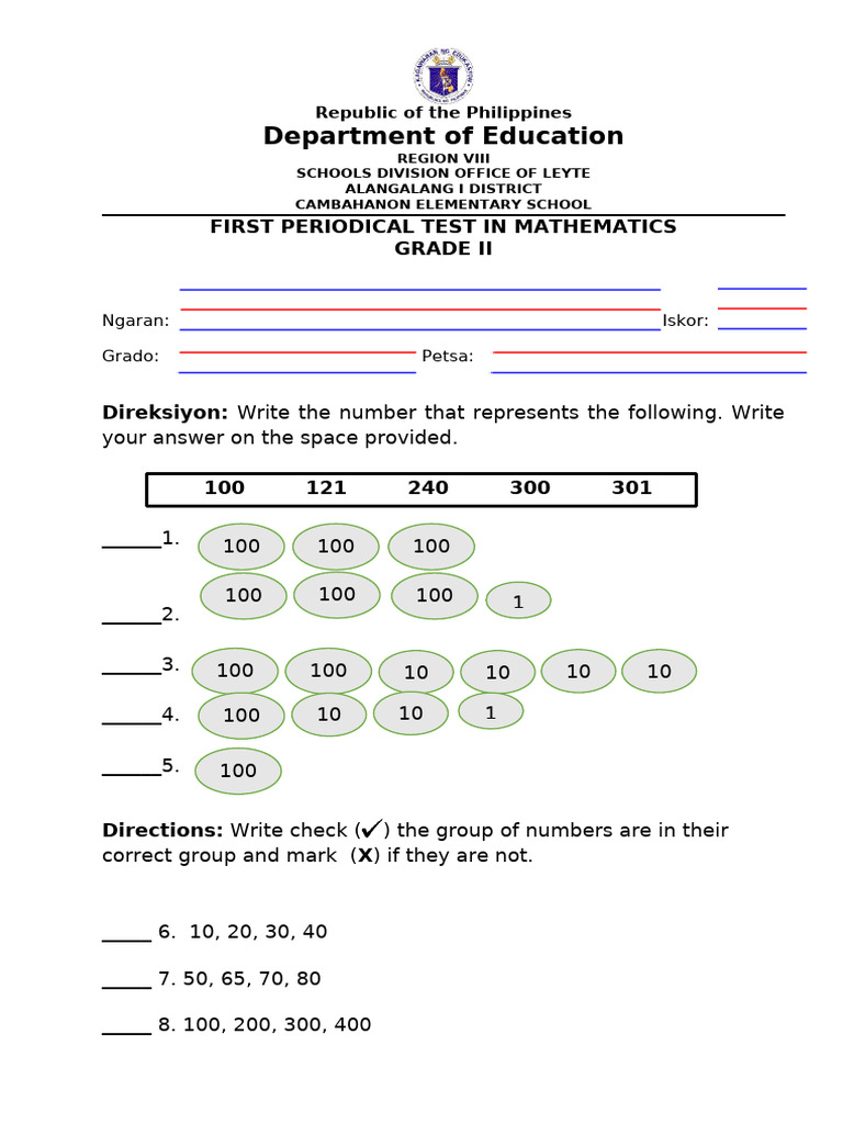 PT Q1 Math-1 | PDF