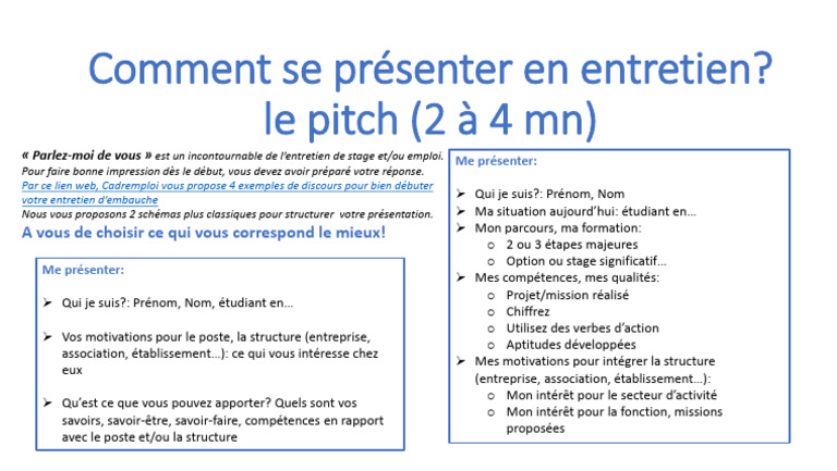 Le pitch | PDF