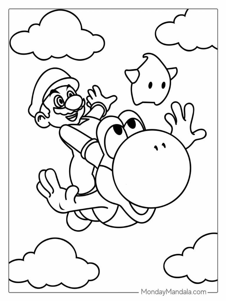 Mario Flying On Yoshi With Super Star | PDF