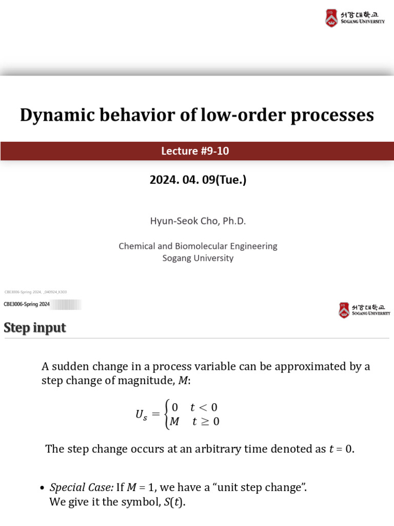 09-10 - Dynamic Behavior of Low Order Processes | PDF | Damping | Mechanics