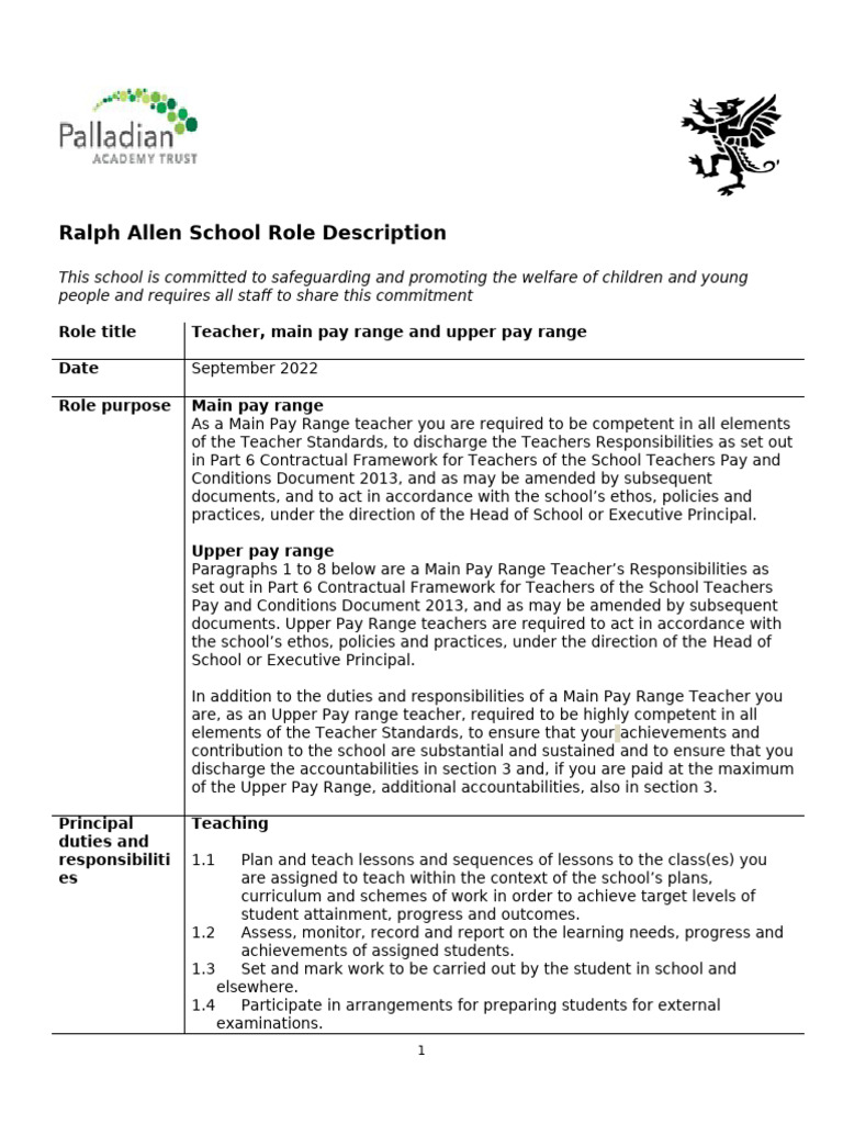 Music Teacher Job Description May 22 | PDF