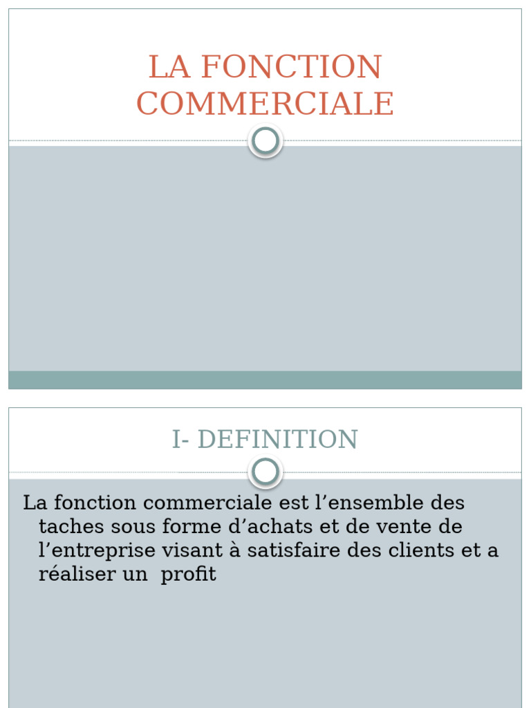 La Fonction Commerciale | PDF