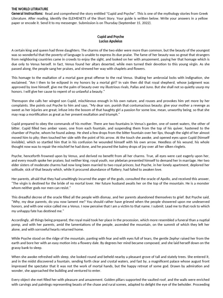 World Lit Elements of A Story | PDF