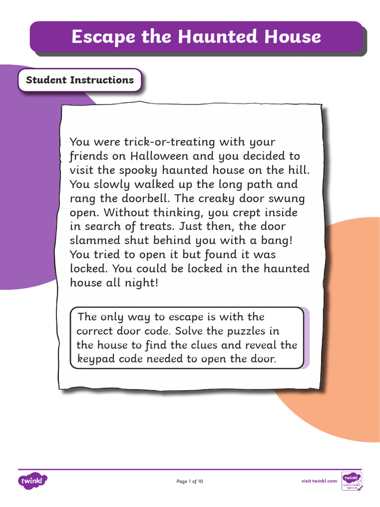 Halloween Escape Room-The-Haunted-House-Game | PDF | Halloween | Trick ...