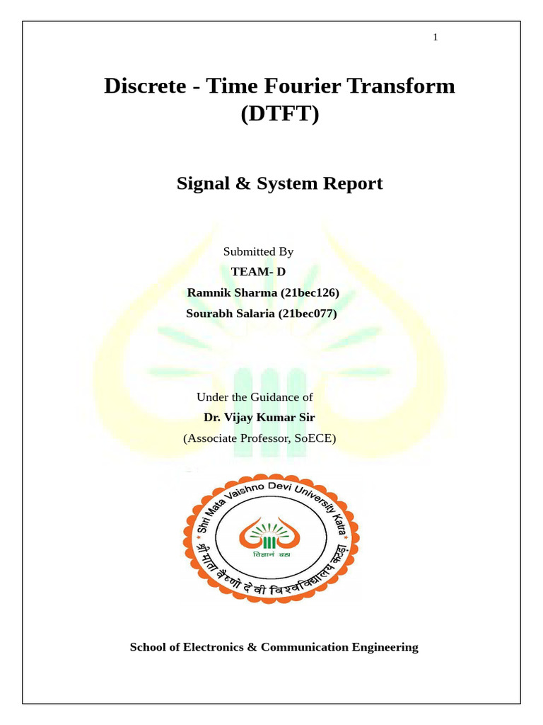Ramnik & Sourabh Report Signal System | PDF