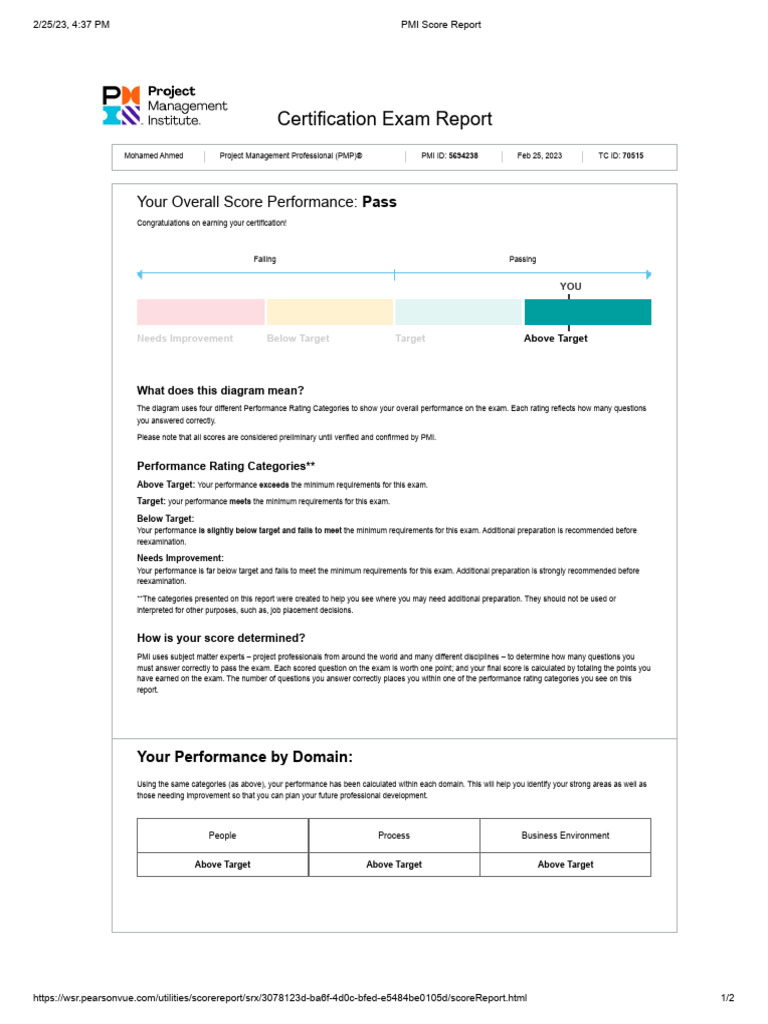 PMI Score Card 1680247409 | PDF
