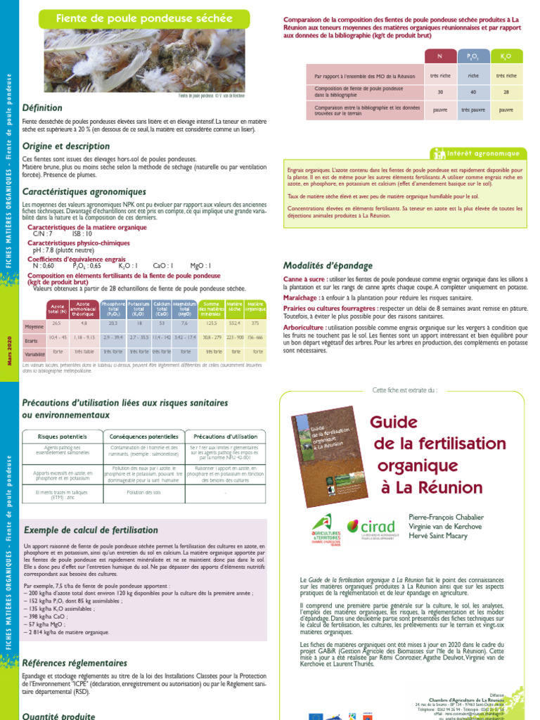 Fiente de Poule Pondeuse Séchée | PDF