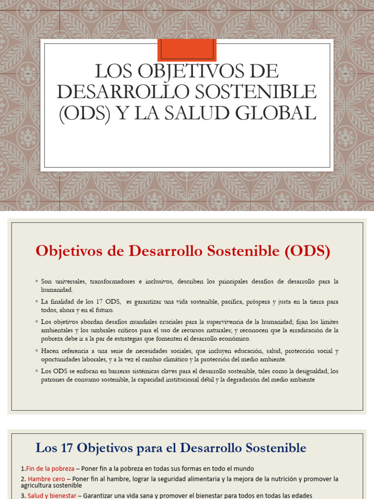 Tema 4.1 - Los Objetivos de Desarrollo Sostenible (Ods) y La Salud Global | PDF