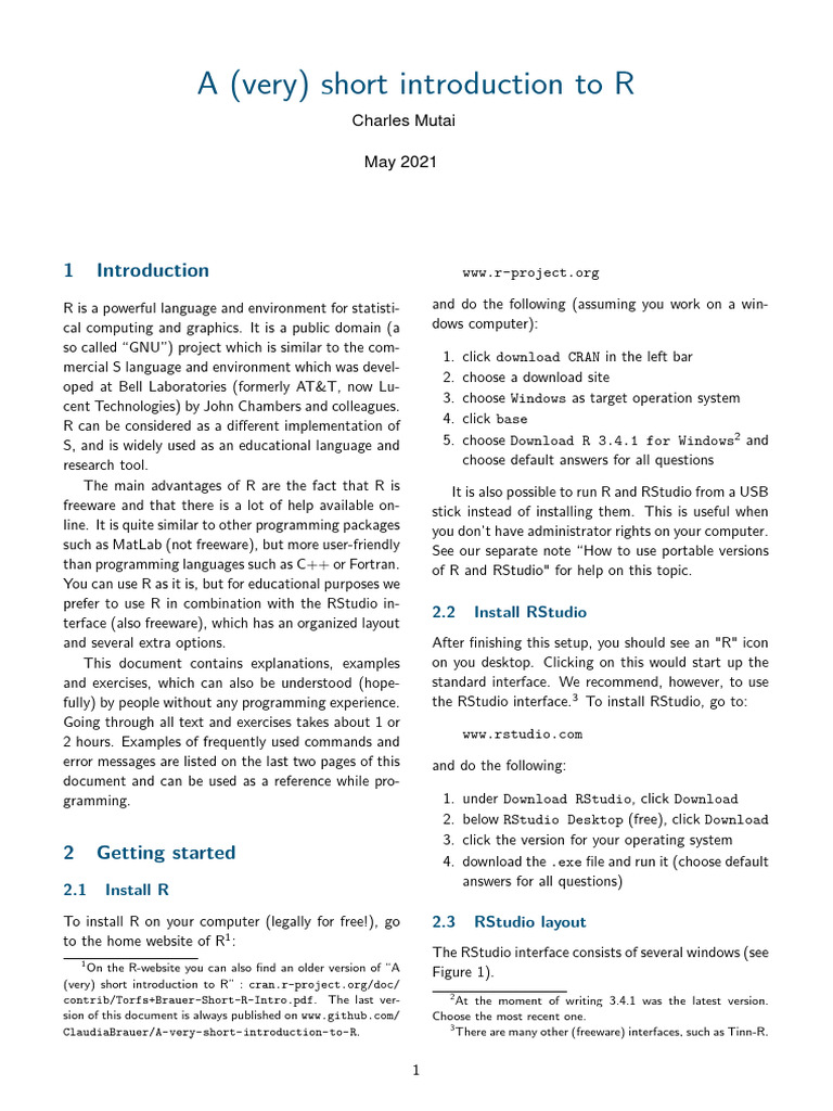 Lesson1 - Basic Structure of Rstudio | PDF