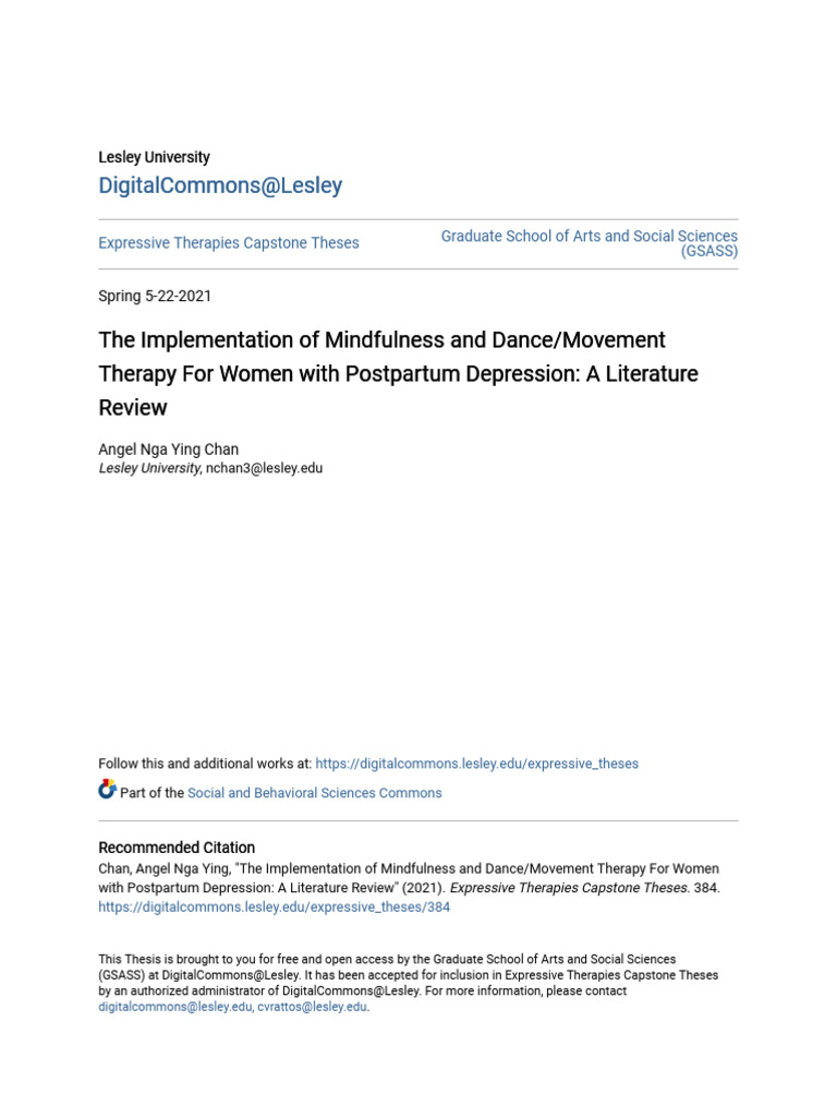 Movement Therapy For Postpartum Depression | PDF | Postpartum ...