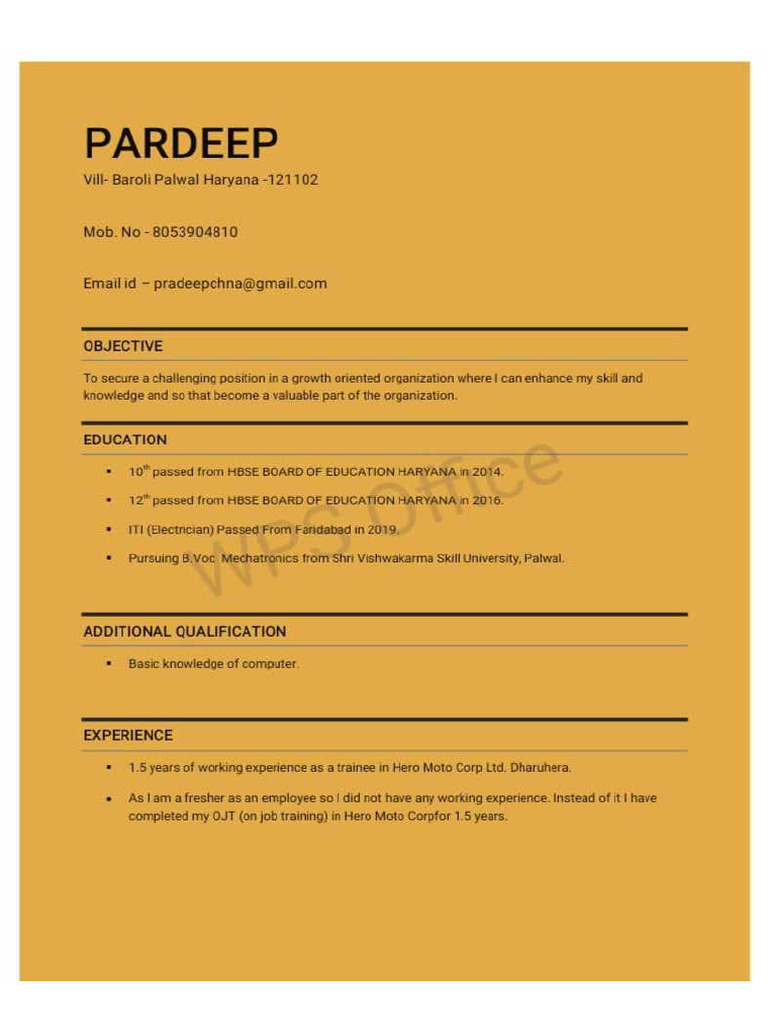 Pradeep cv(1) | PDF