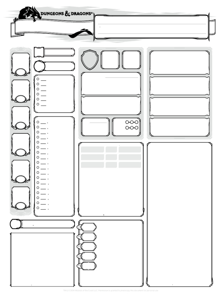 DND-5E-角色卡（汉化） | PDF