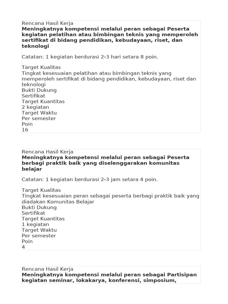 Rencana Hasil Kerja | PDF