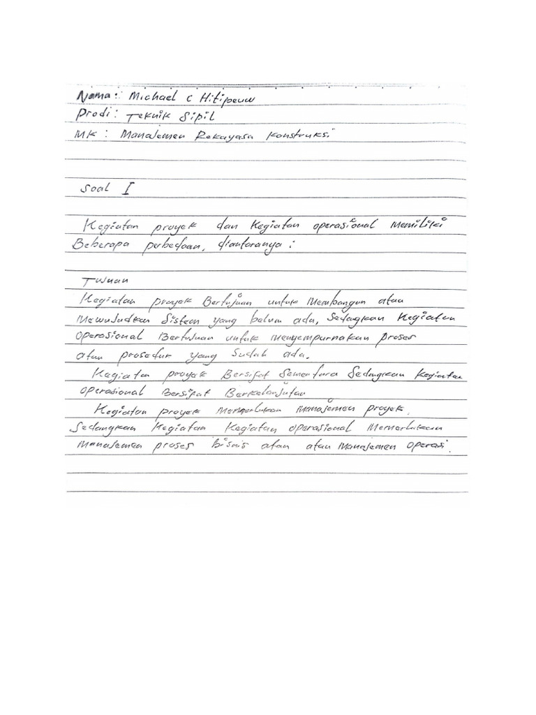 Tugas 1 Manajemen Rekayasa Konstruksi | PDF