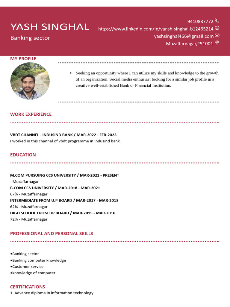 Yash Singhal Resume | PDF