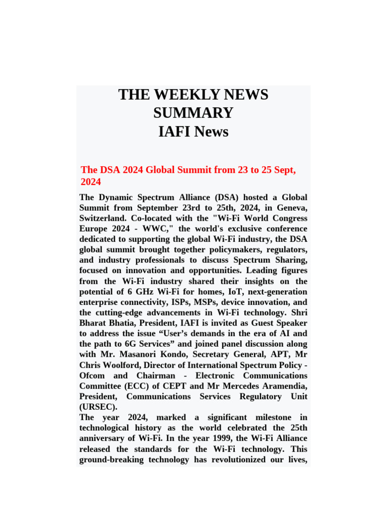 The Weekly News Summary | PDF