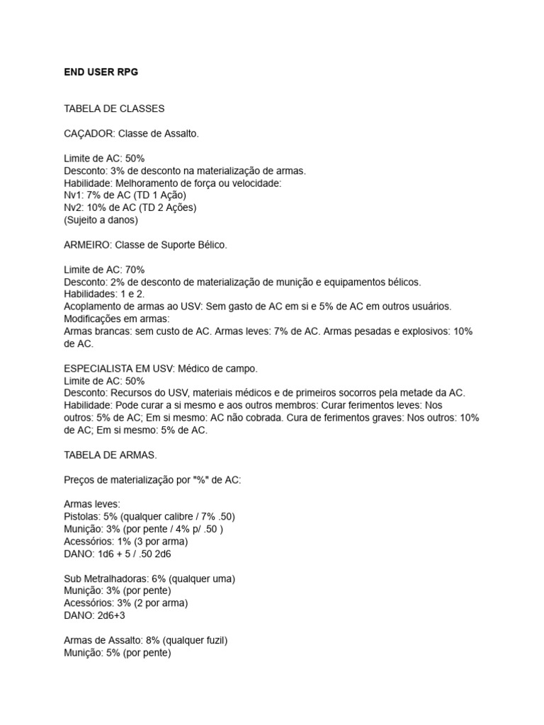 RPG - End User | PDF