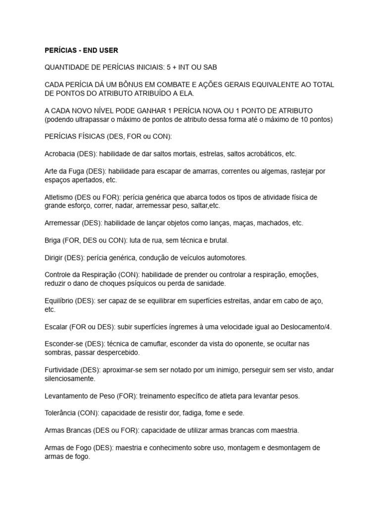 Perícias - End User | PDF