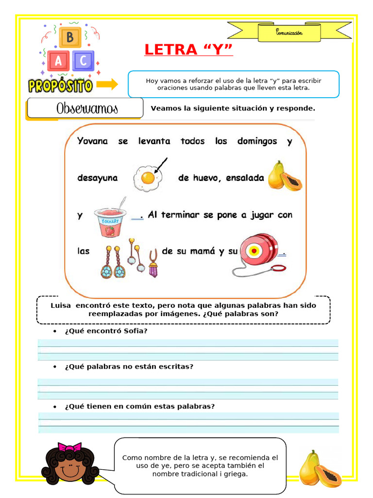 26 Ficha Letra y | PDF