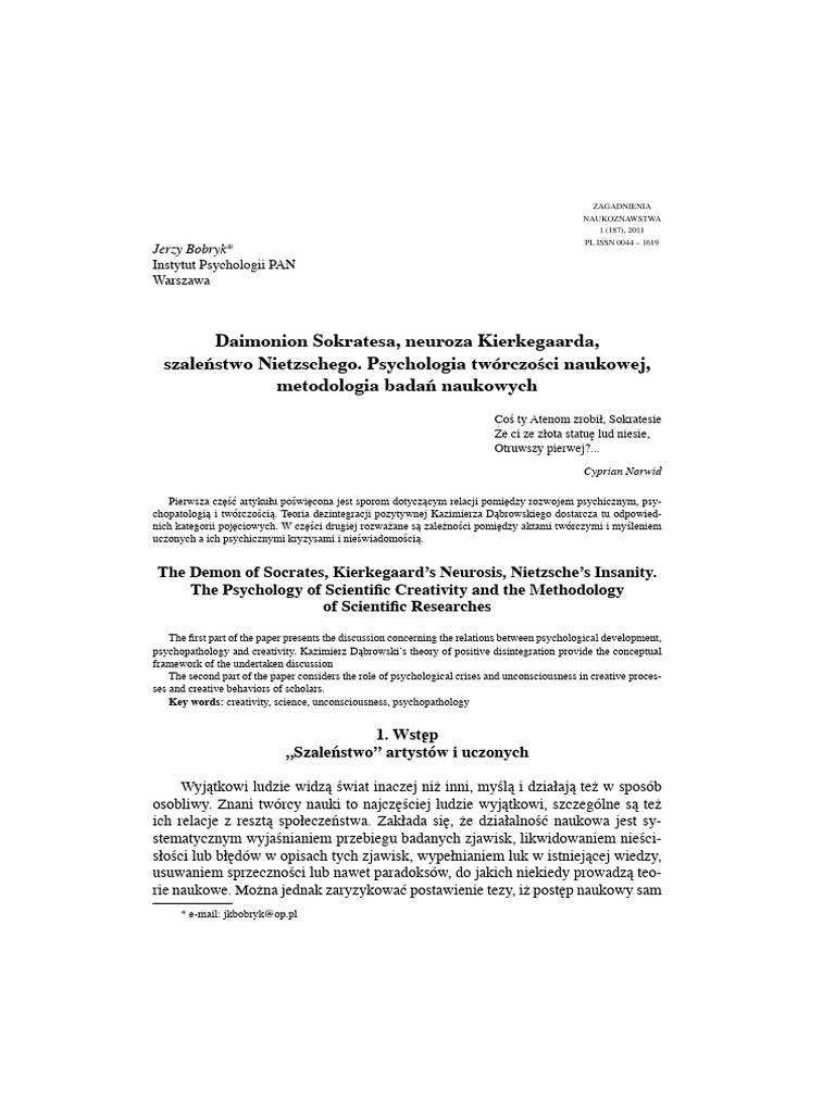 Daimonion Sokratesa Neuroza Kierkeg | PDF
