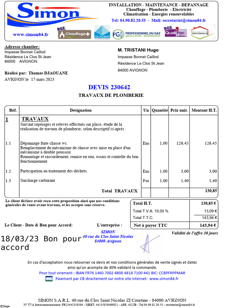 Devis | PDF