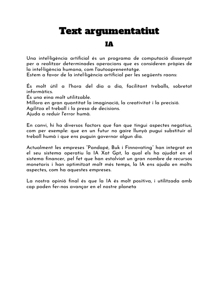 Text Argumentatiu | PDF