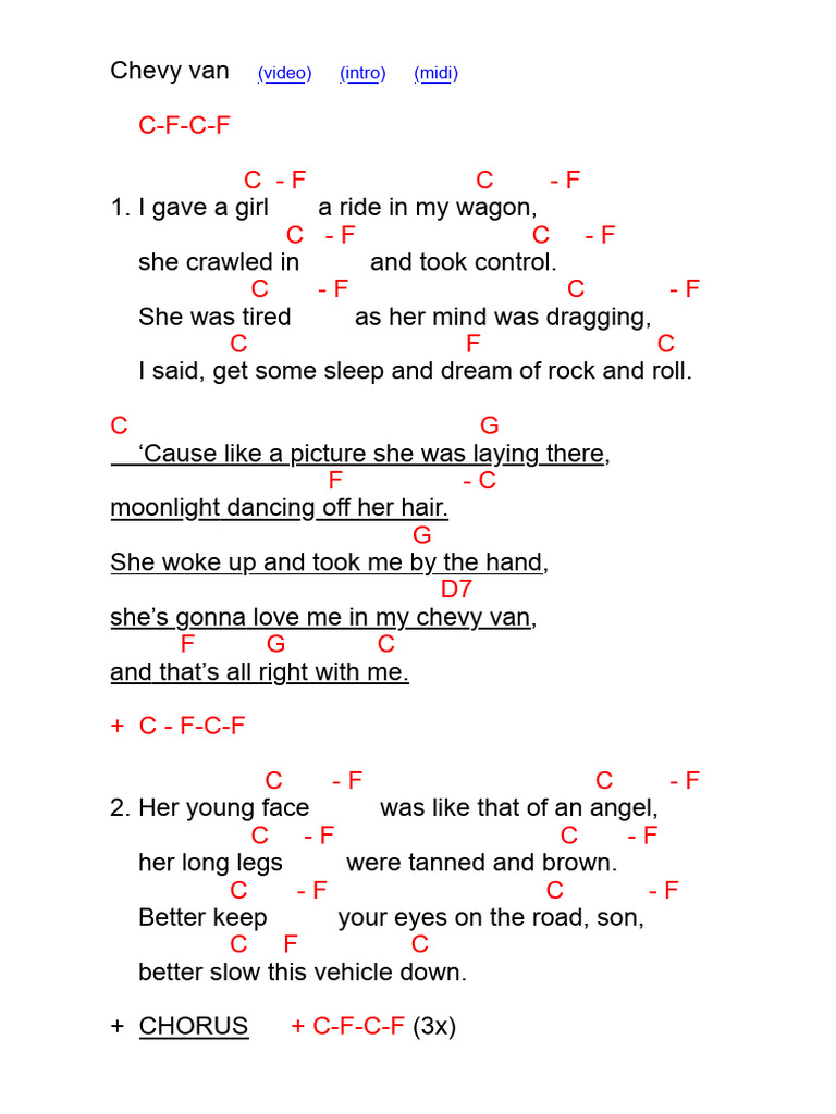 Chevy van - Sammy Johns | PDF