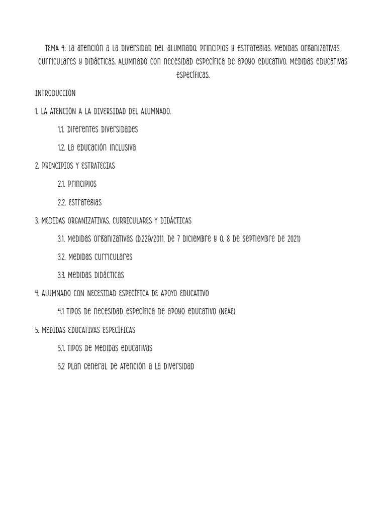 Tema 4 Oposiciones Primaria | PDF