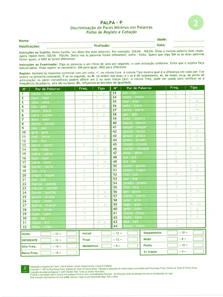 Folha de Registo 2 | PDF