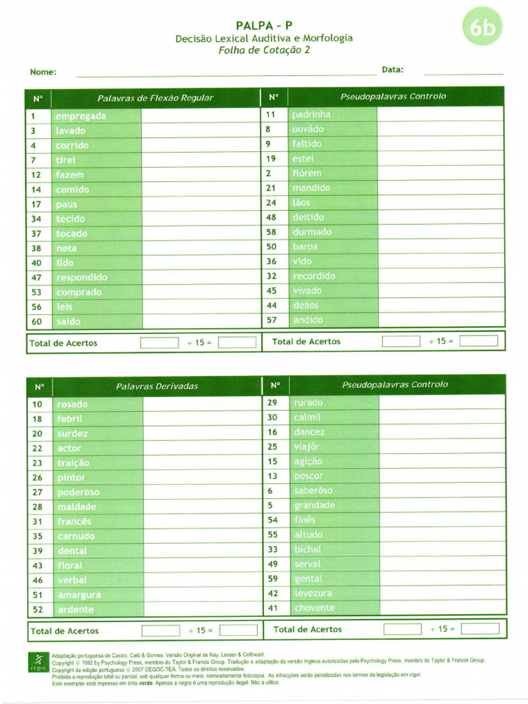 Folha de Registo 6b | PDF