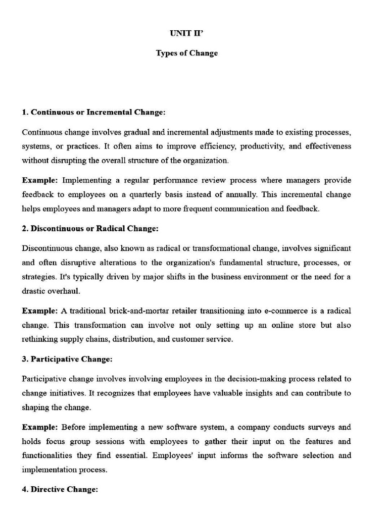 Types of Change | PDF