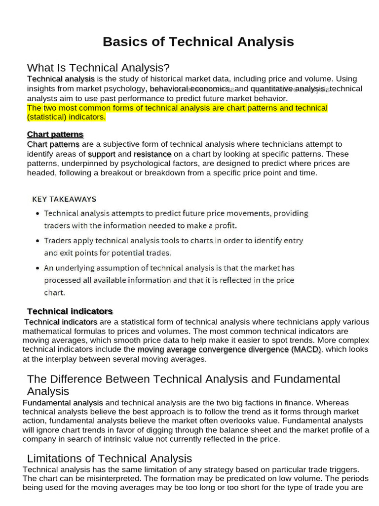 Basic of Technical Analysis | PDF