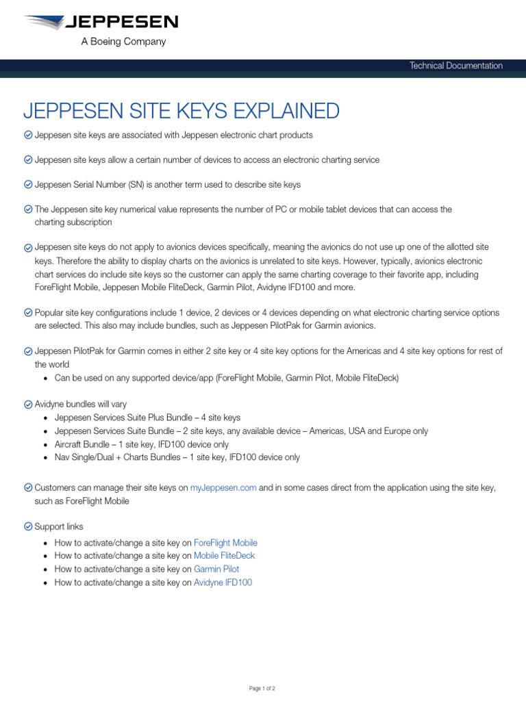 Jeppesen Site Keys Explained | PDF