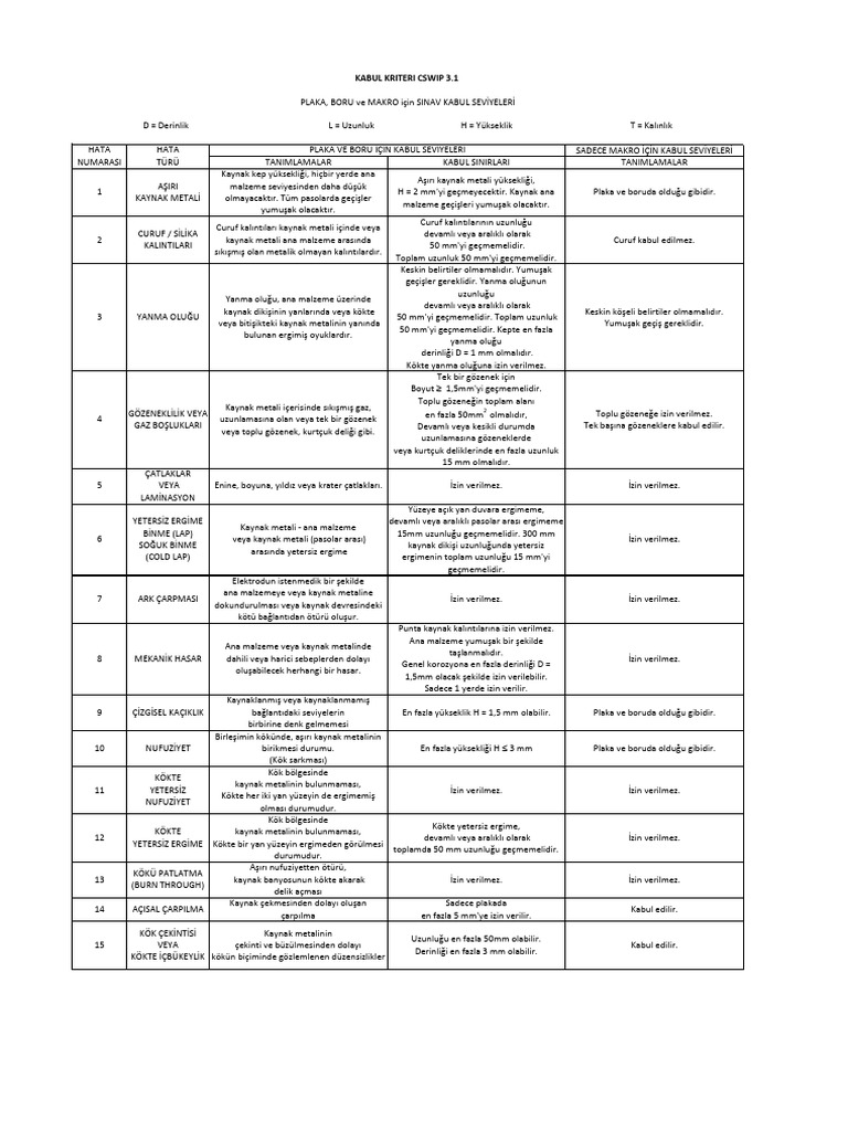 Sinav Kabul Kriteri Turkce 3.1 | PDF