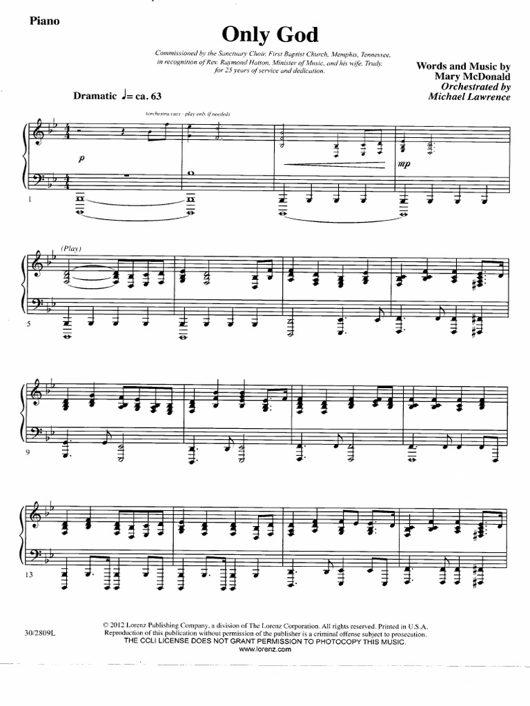 Only God - Piano | PDF