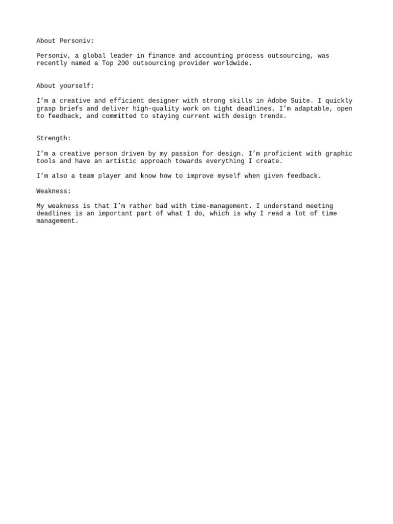 Interview Answer Guide | PDF