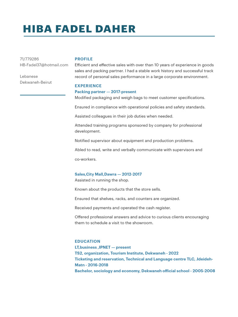 Hiba F. Daher (Resume) | PDF