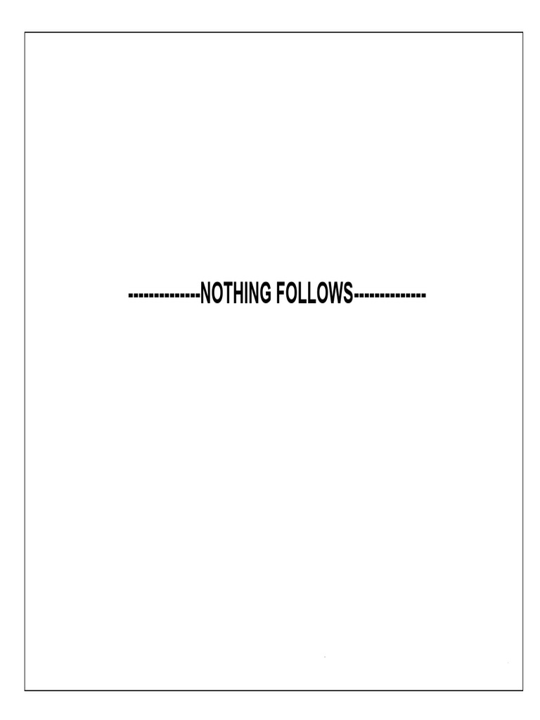 Nothing Follows | PDF