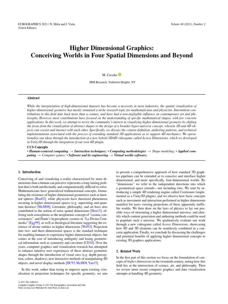 Higher Dimensional Graphics | PDF